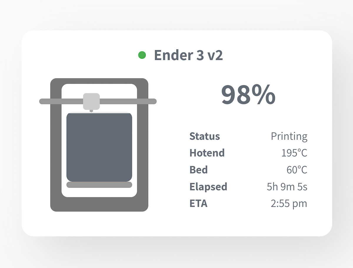 A Home Assistant card for 3D printers using OctoPrint
