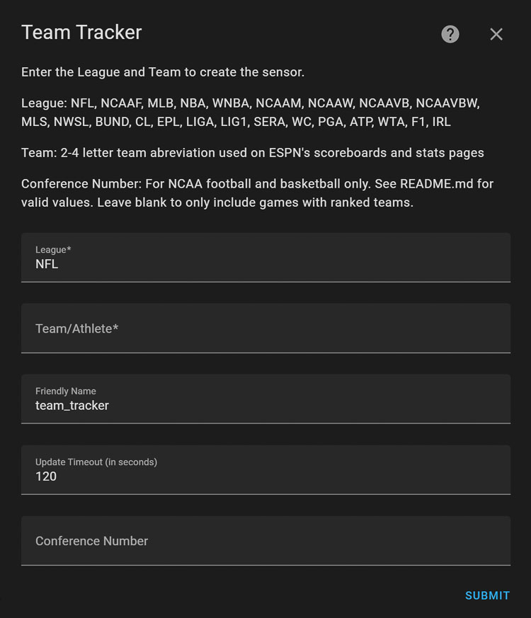 Tracking your favourite sports team with Home Assistant
